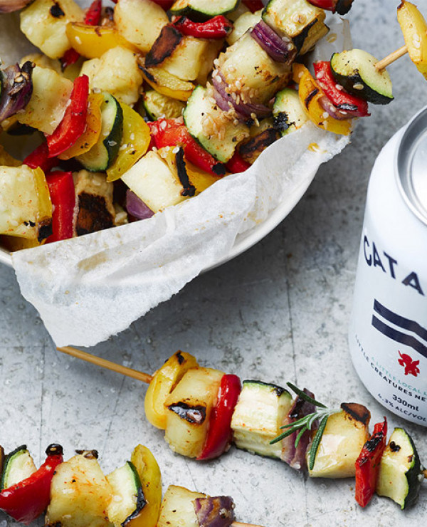 Barbecue Halloumi and Vege Skewers | Toast Barbecue Halloumi and Vege Skewers | Toast